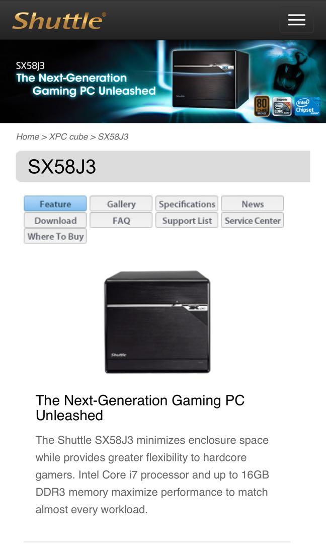 Shuttle PC Barebone SX58J3, Computers & Tech, Parts & Accessories, Computer Parts on Carousell