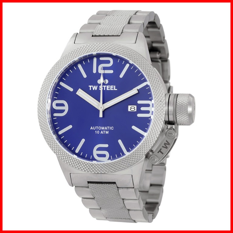 TW Steel Canteen 45MM Automatic Blue Dial Silver Stainless Steel Original Cash On Delivery, Men ...