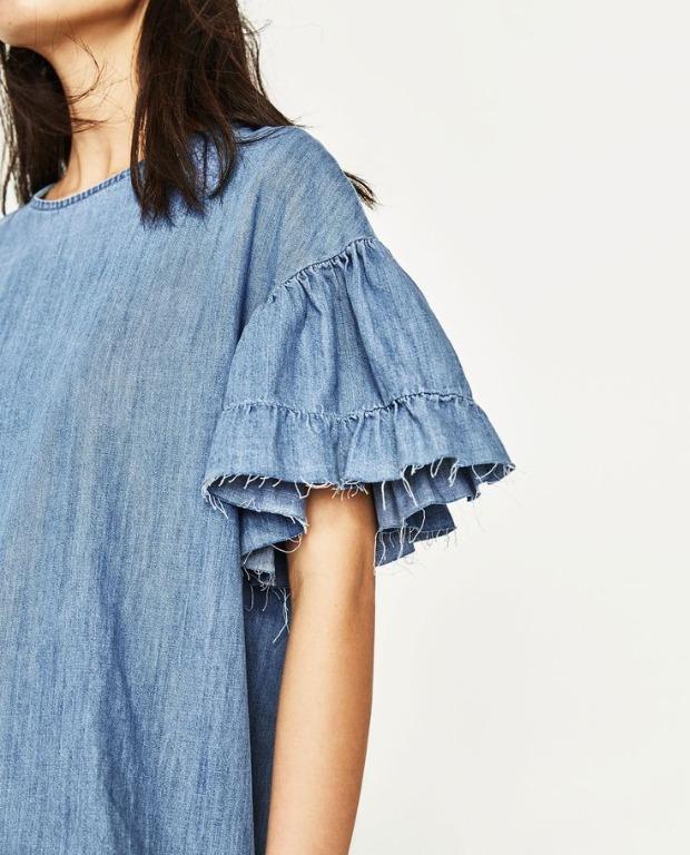 ZARA Denim Sack Dress, Women's Fashion, Dresses & Sets, Dresses on ...