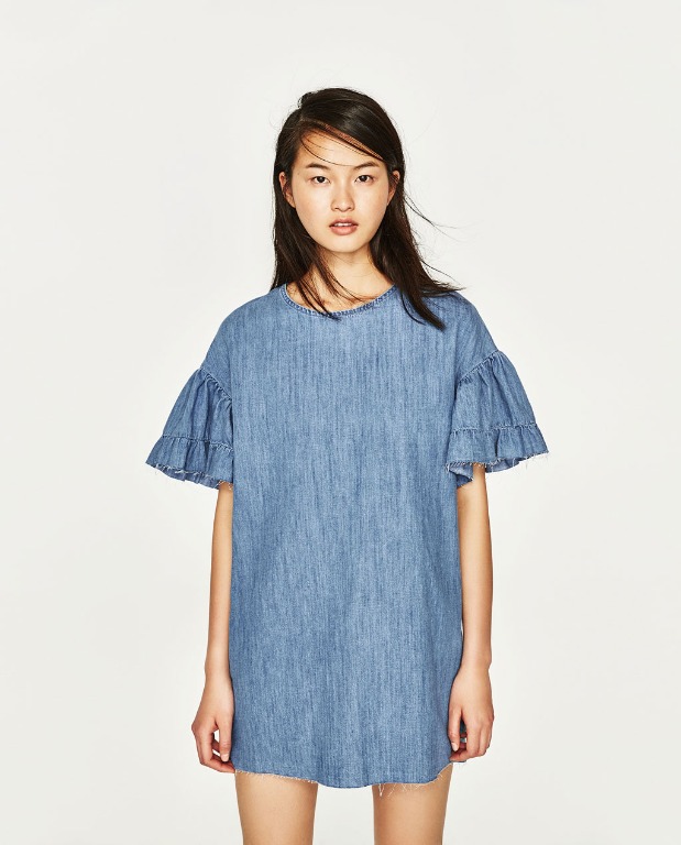 ZARA Denim Sack Dress, Women's Fashion, Dresses & Sets, Dresses on ...