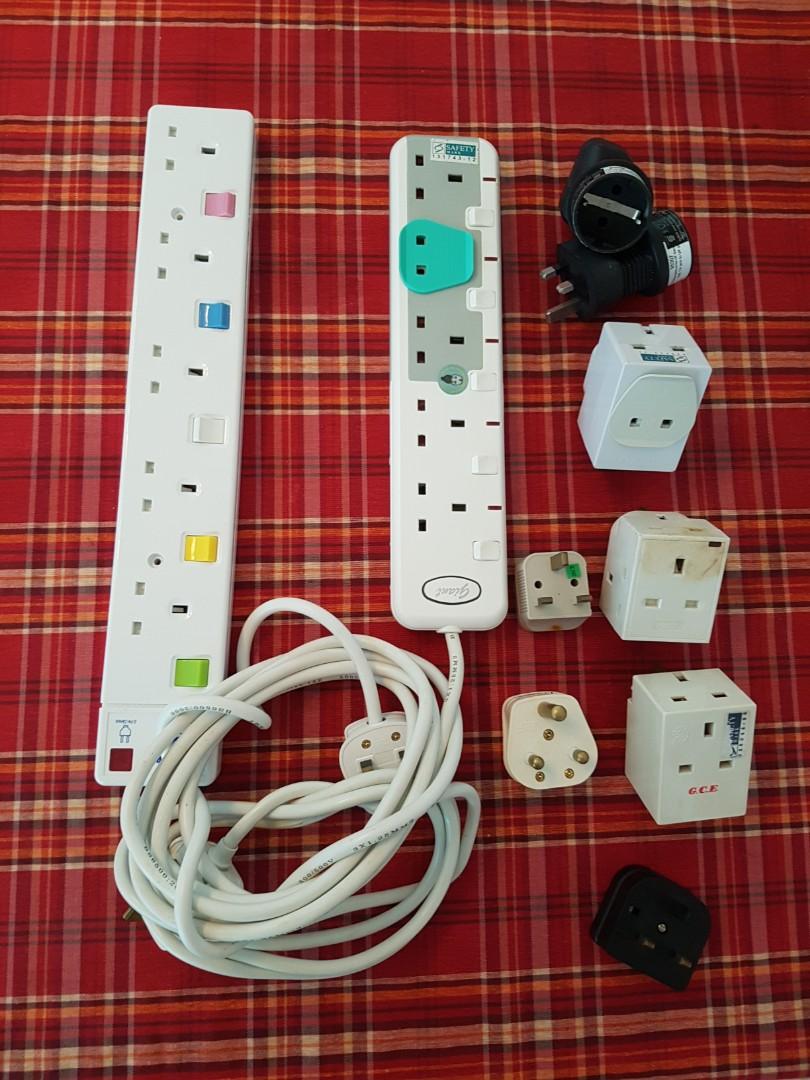 3-pin Extension Cord, multi plugs, converters, TV & Home Appliances ...