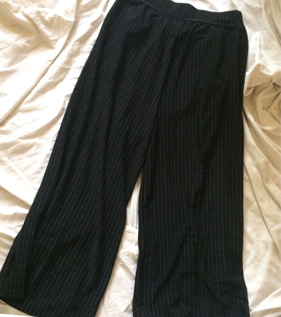 Black squarepants with stripes—fancy/formal wear- wide leg pants jeans ...