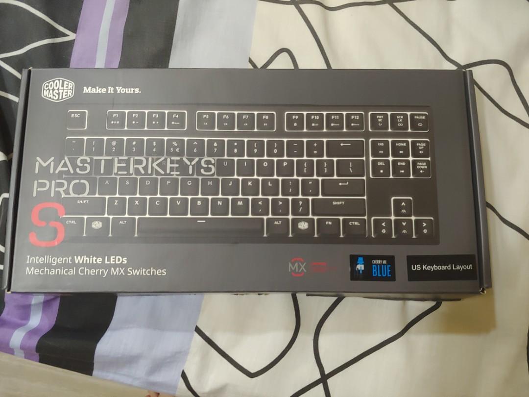 CoolerMaster Masterkeys Pro S white led cherry Mx Blue Tkl Mechanical ...