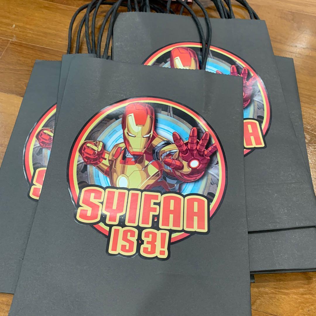 Customised birthday party goodie gift bags stickers labels hang tags ...