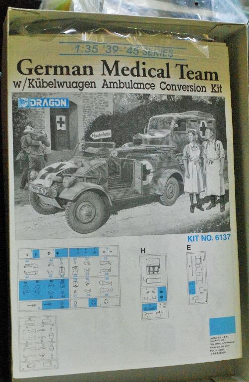 絕版-Dragon-威龍-6137 -1/6- German Medical Team- w/ Kübelwagen Ambulance ...