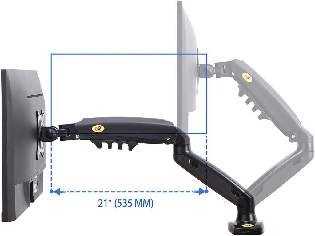 Dual Arm Monitor Mount with 2x VESA Mount Adapter, Computers & Tech ...