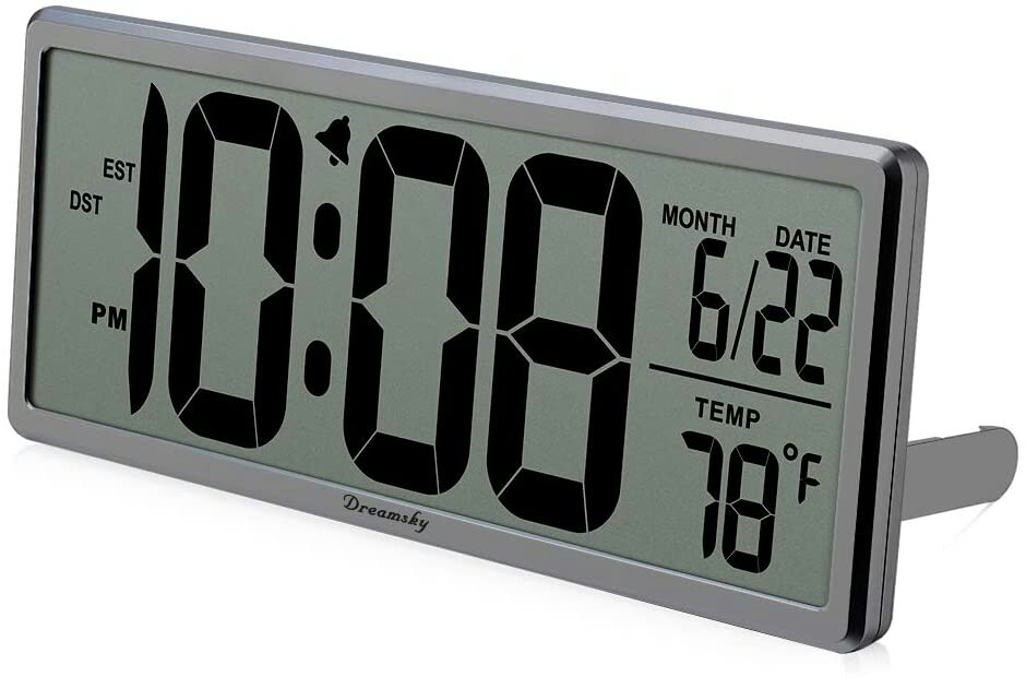 Extra Large Digital Wall Clock, Desk Clock, Auto Time Setting Alarm ...