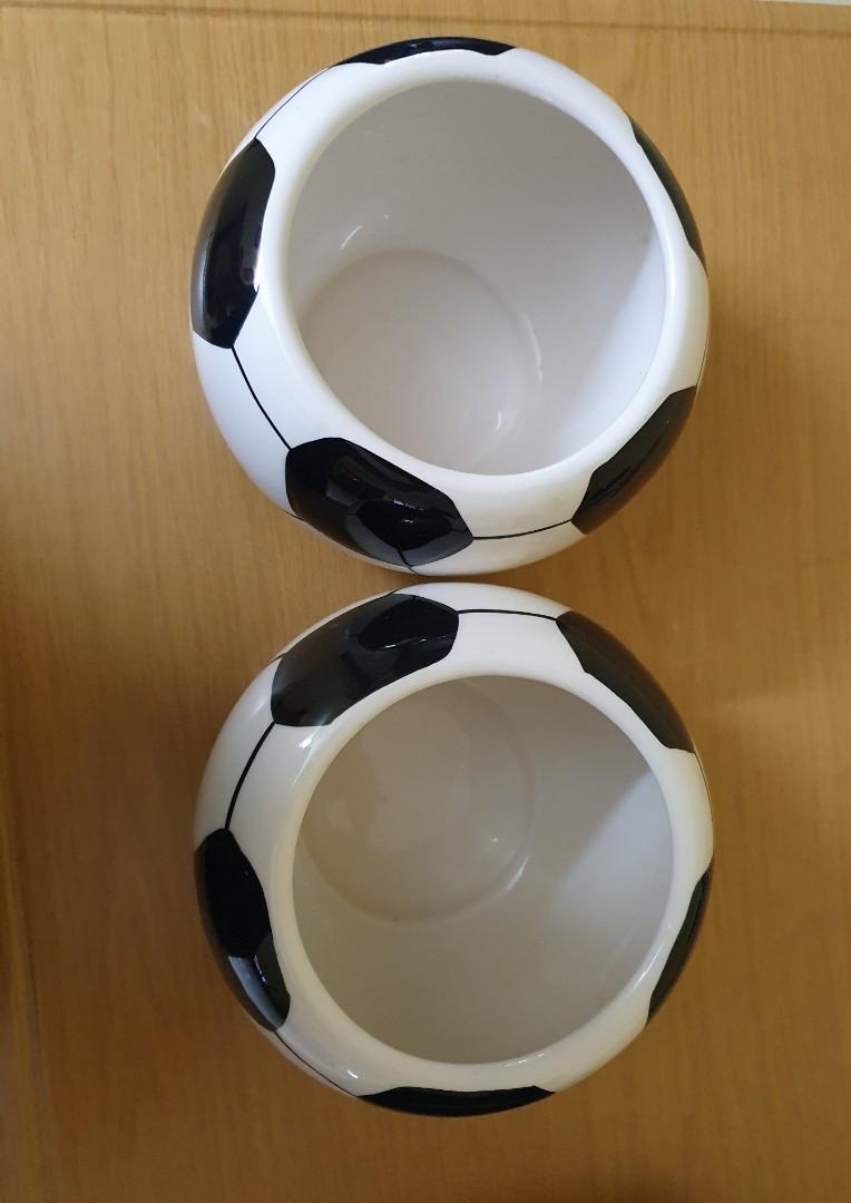 Set of 2 - Football Flower Pots/Containers, Furniture, Home Decor ...