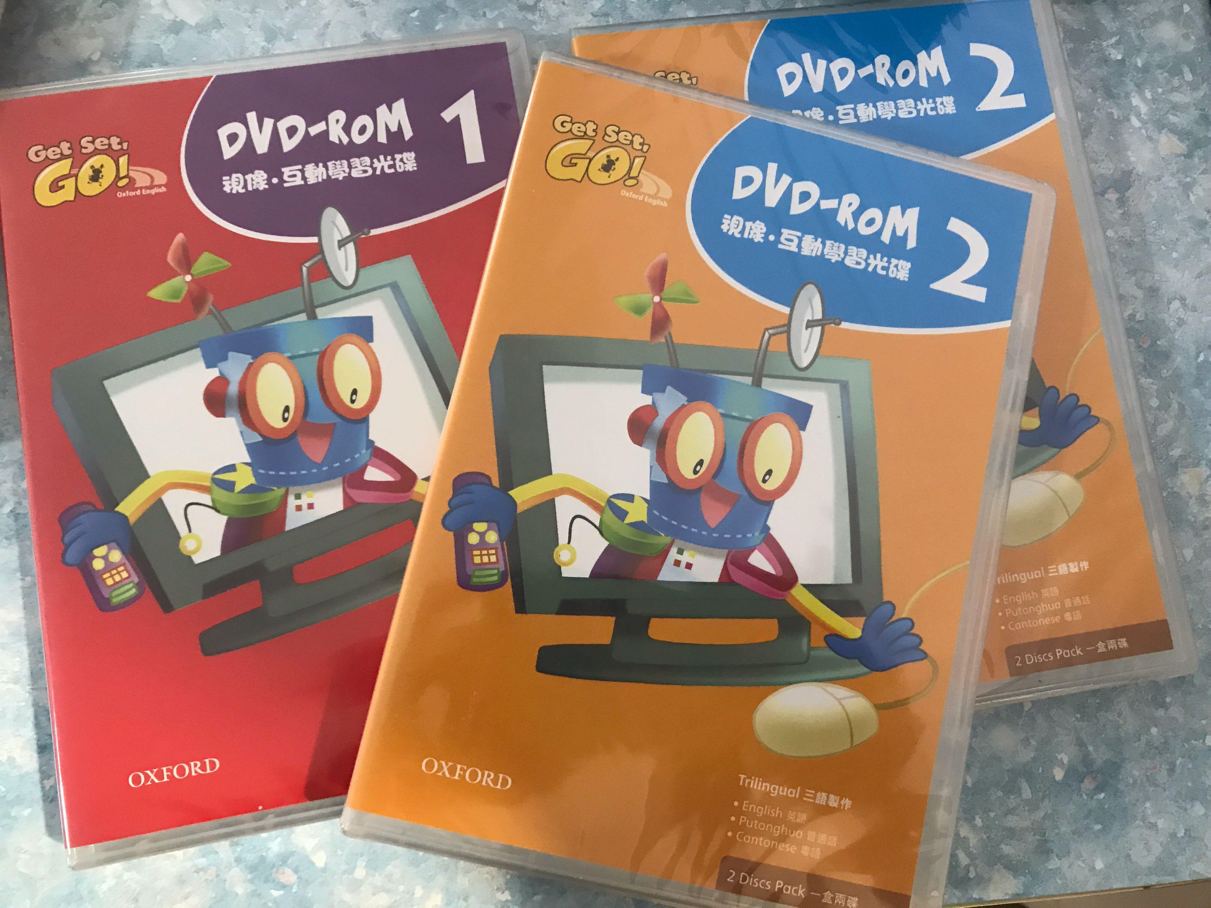 Get Set GO! 牛津 DVD 互動學習光碟（一盒兩碟）, 興趣及遊戲, 書本 & 文具, 小說 & 故事書 - Carousell
