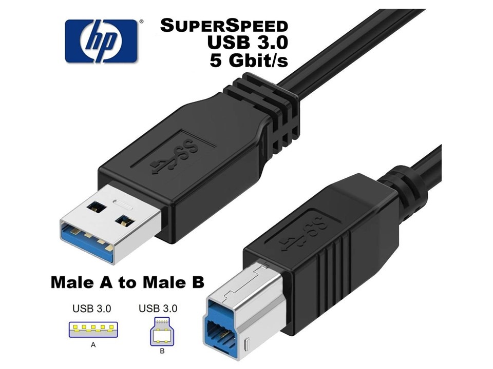 HP USB 3 Type A Male to Type B Male Cable, Computers & Tech, Parts ...