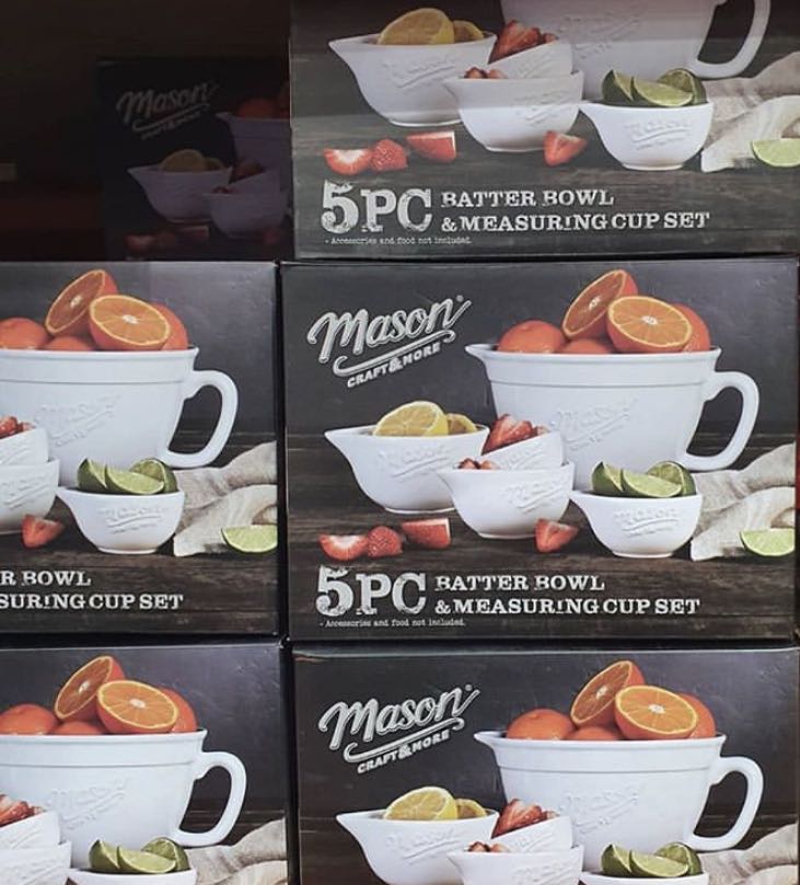 Mason Craft & More 5pc Batter Bowl and Measuring cup Set, TV & Home ...