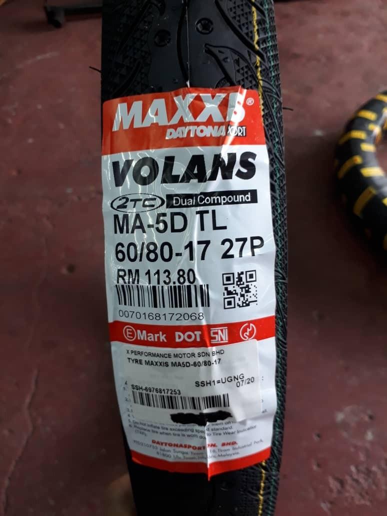MAXXIS VOLANS 60/80-17, Motorcycles, Motorcycle Apparel on Carousell