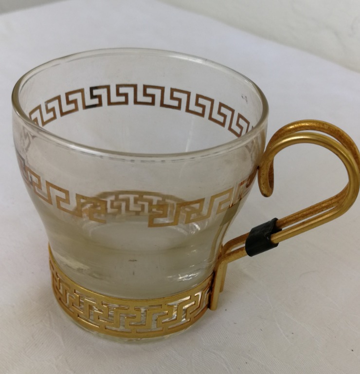 Mid Century Modern Libbey "Greek Key" Coffee Cups, Furniture & Home ...