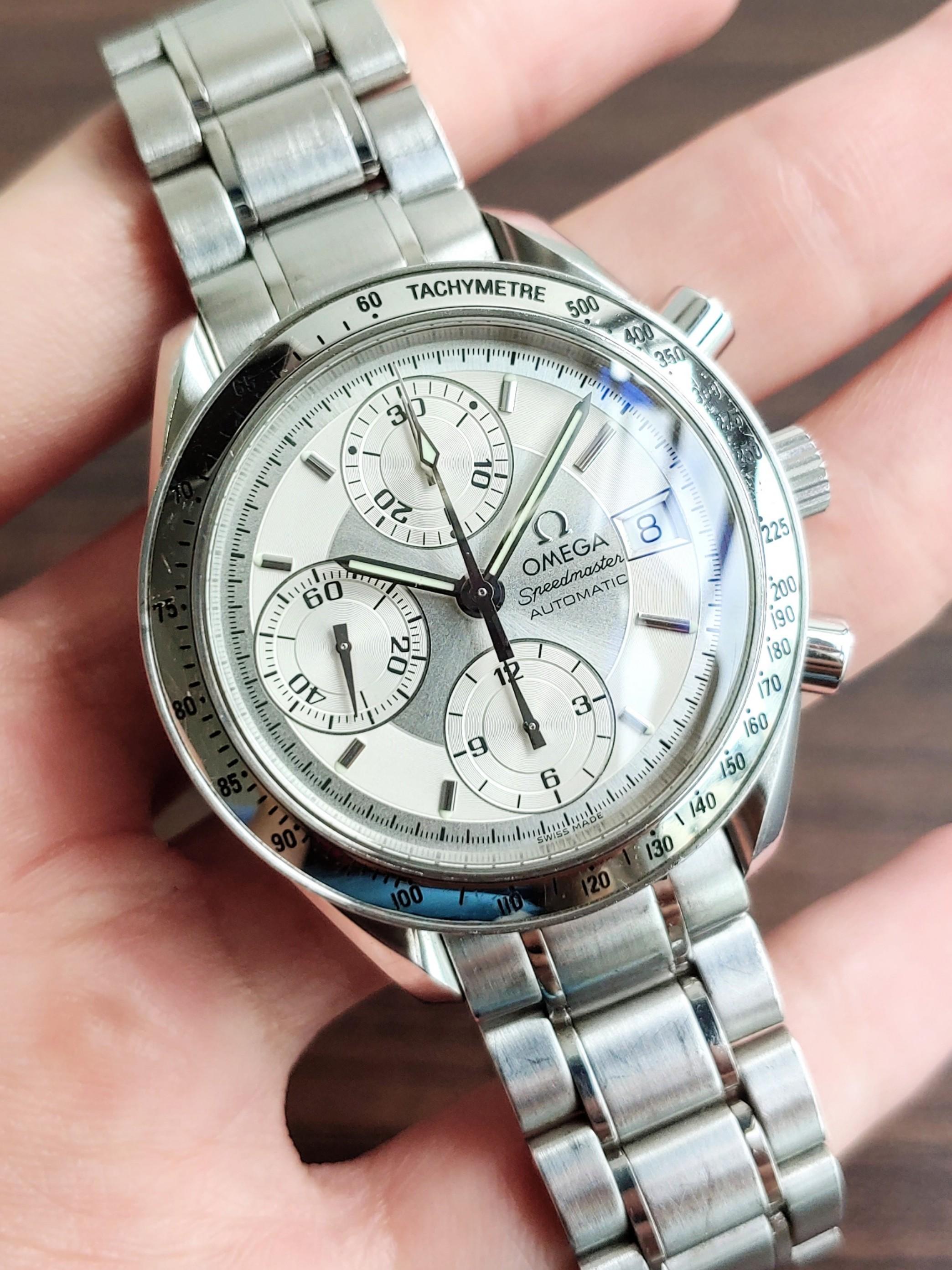 Omega Speedmaster Silver Dial Automatic Chronograph Watch, Men's ...