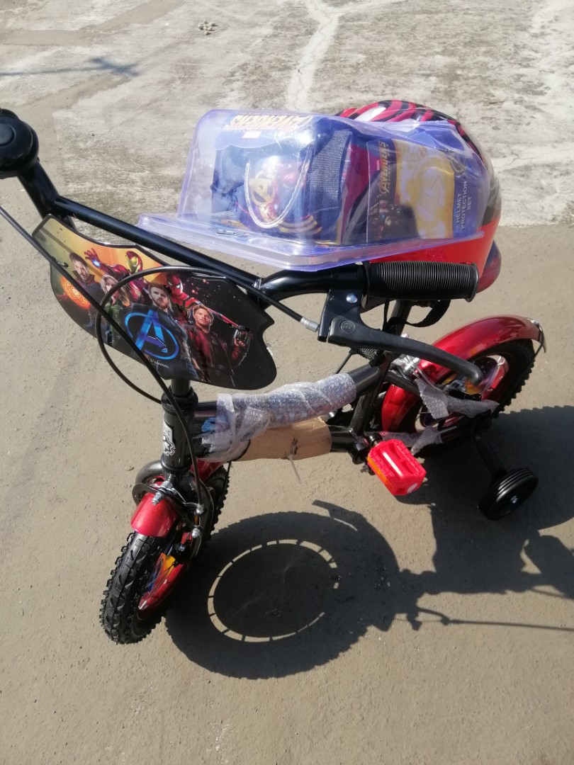Rux avengers 12" bike with helmet protection set, Babies & Kids, Baby ...