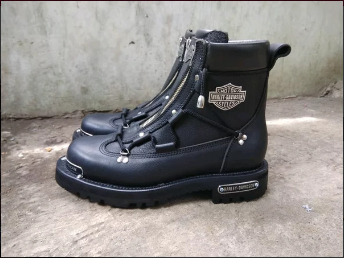 Sepatu Boots Pria Sepatu Biker HARLEY DAVIDSON 003, Fesyen Pria, Sepatu ...