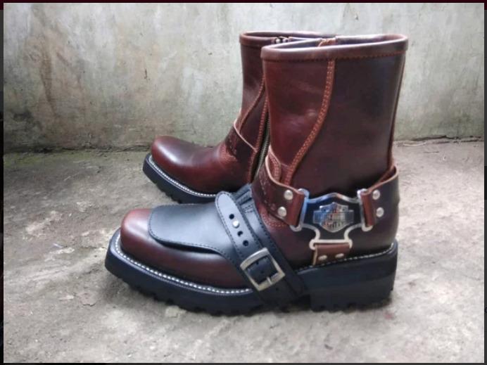 Sepatu Boots Pria Sepatu Biker HARLEY DAVIDSON 004, Fesyen Pria, Sepatu ...