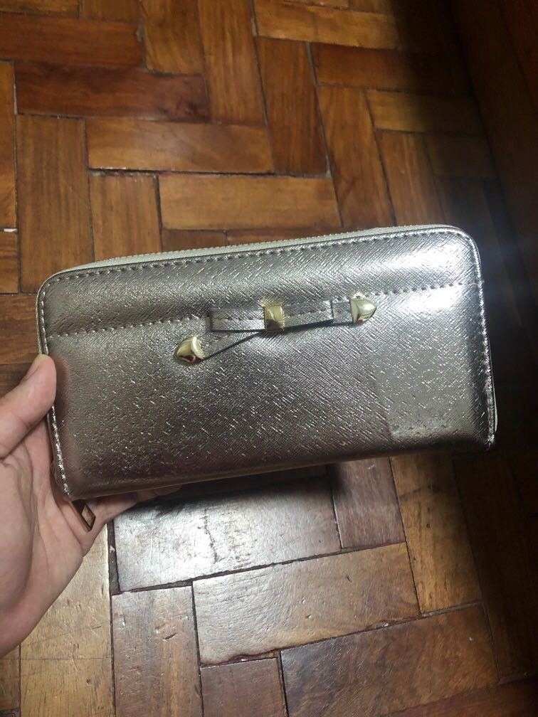 Silver Wallet with Ribbon, Women's Fashion, Bags & Wallets, Wallets ...