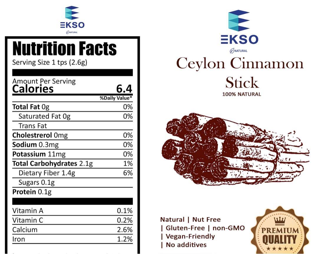 True Ceylon Cinnamon Sticks, 100g Organic C5 Special Grade (10 mm)Pack ...