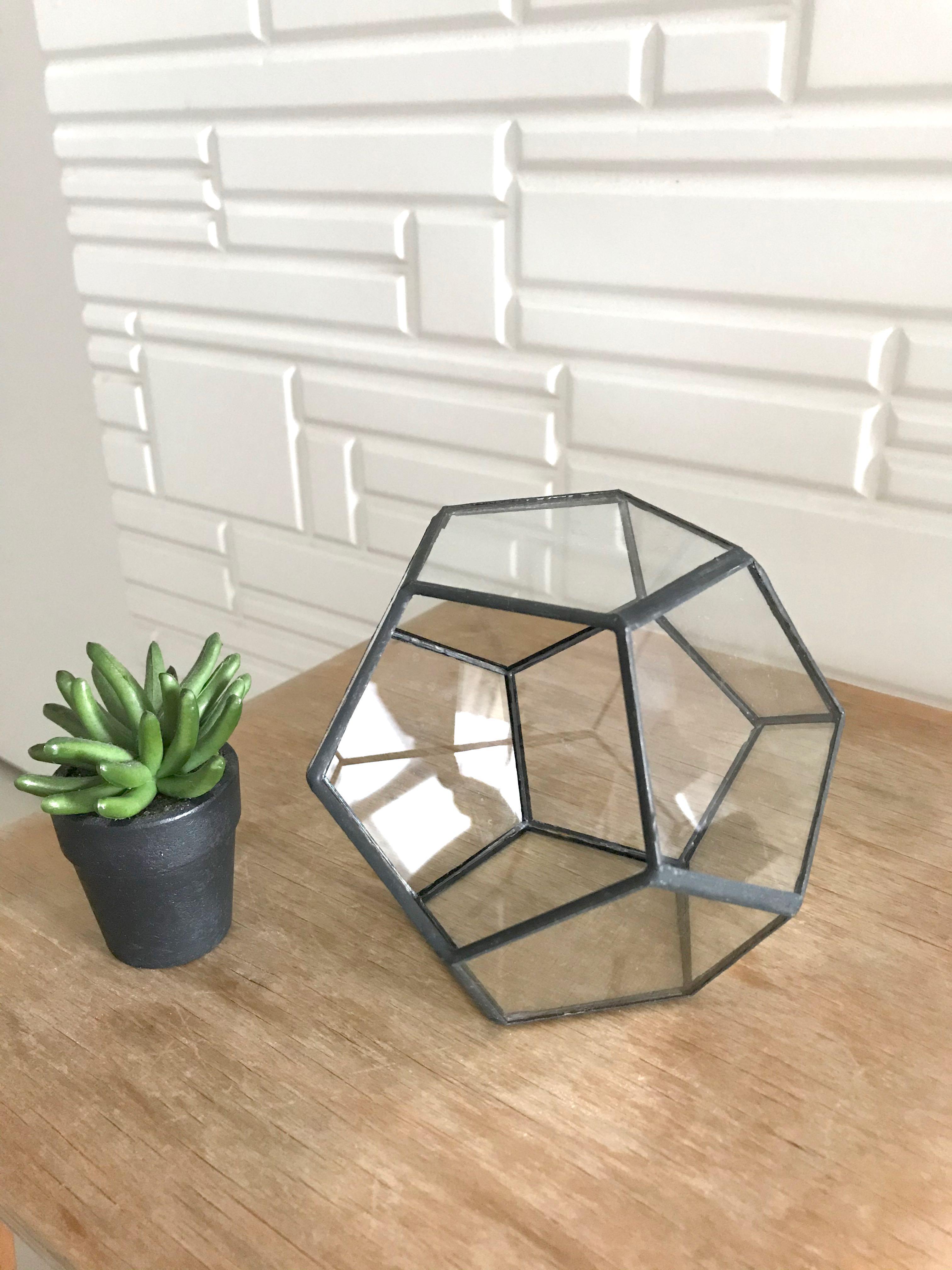 TYPO Hexagon glass terrarium planter vase pot minimalist, Furniture ...