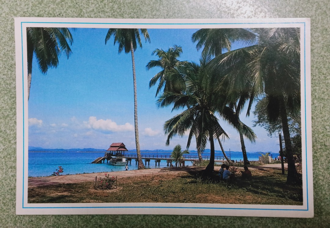 Vintage 80's/90's Postcard/Poskad of the Jetty of Pulau Kapas in Marang ...