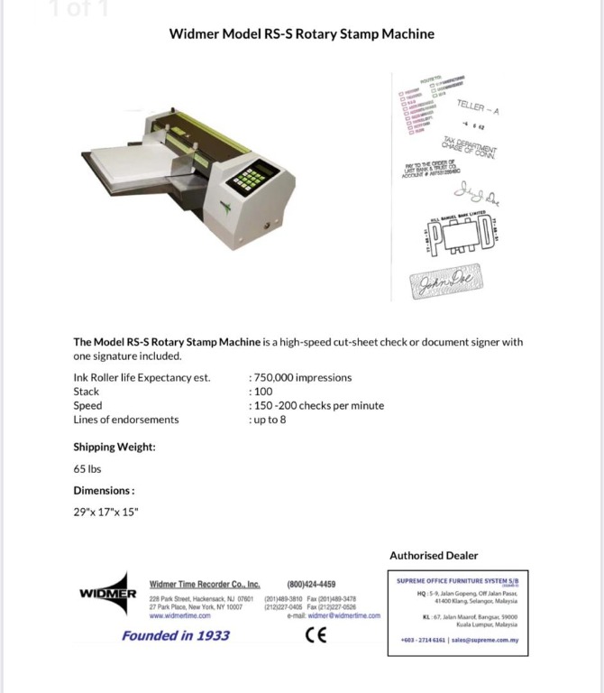 Widmer Model RS-S Rotary Stamp Machine, Hobbies & Toys, Stationery & Craft, Craft Supplies ...