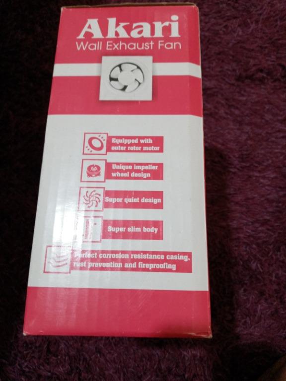 AKARI WALL EXHAUST FAN, Furniture & Home Living, Cleaning & Homecare ...