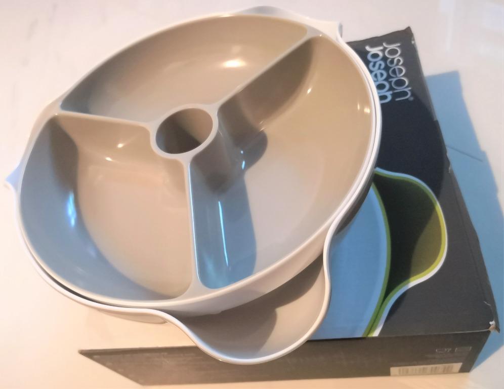 [AUTHENTIC] Joseph Joseph Double Dish Pistachio Bowl and Snack Serving Bowl, Gray, Furniture ...