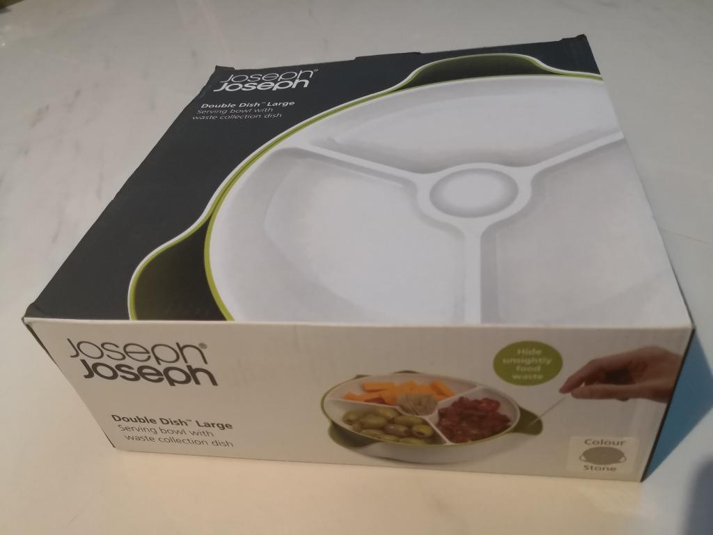 [AUTHENTIC] Joseph Joseph Double Dish Pistachio Bowl and Snack Serving Bowl, Gray, Furniture ...