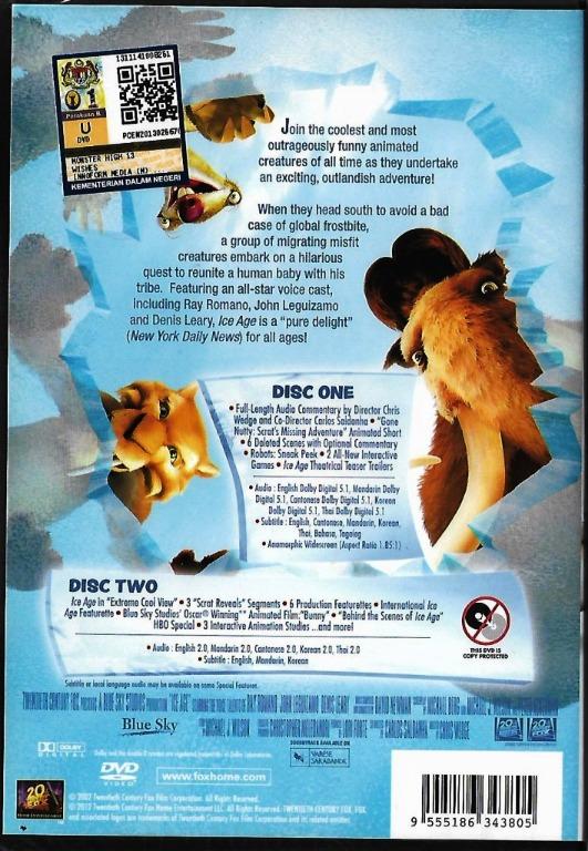 English Animated Movie Ice Age 1 DVD, Hobbies & Toys, Music & Media ...