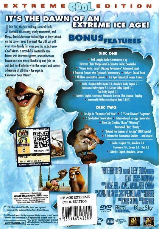English Animated Movie Ice Age Extreme Cool Edition DVD THX Digitally ...