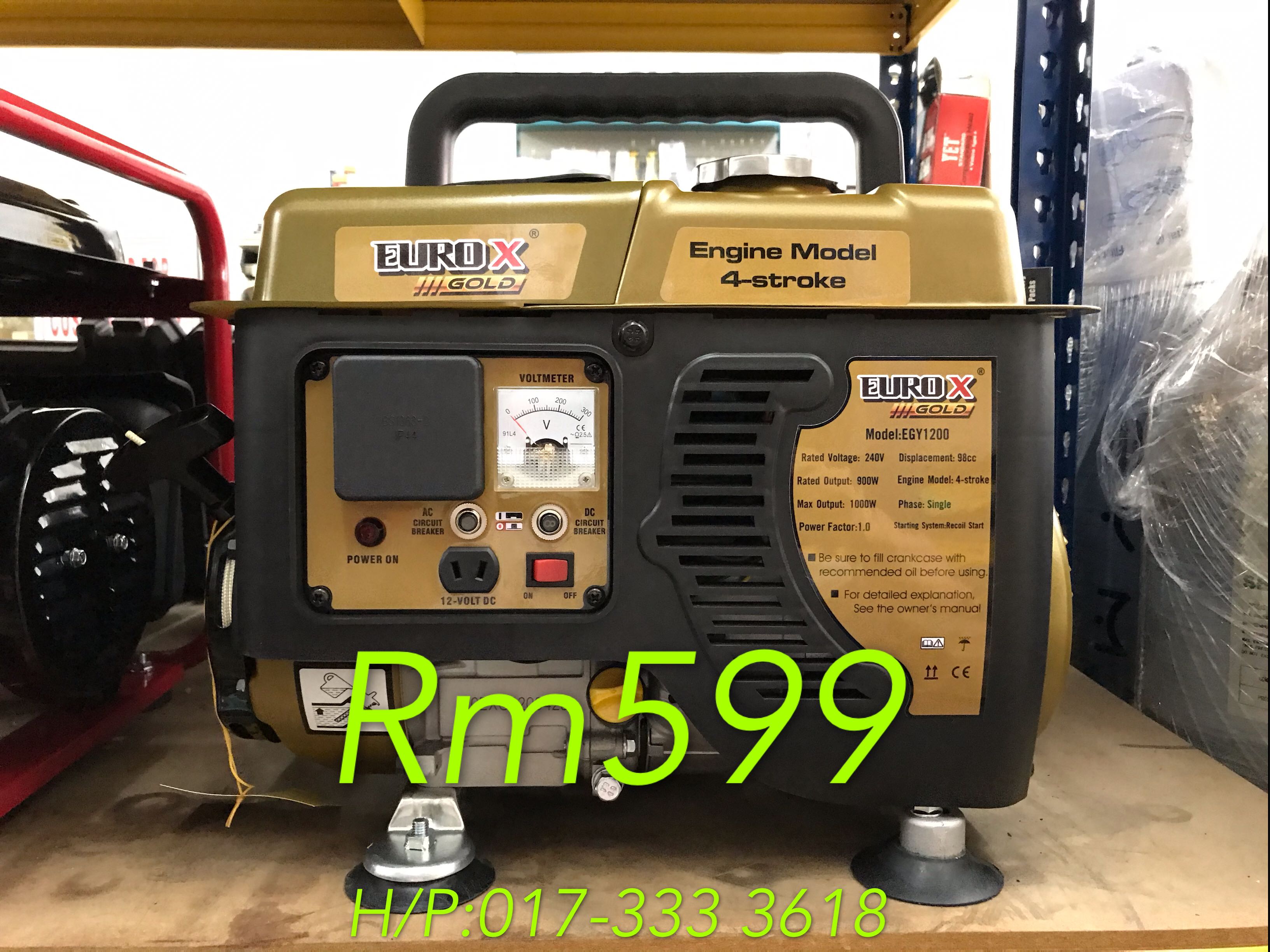 Eurox Gold 1000W 4 Stroke Portable Petrol Generator, Health & Nutrition, Assistive ...