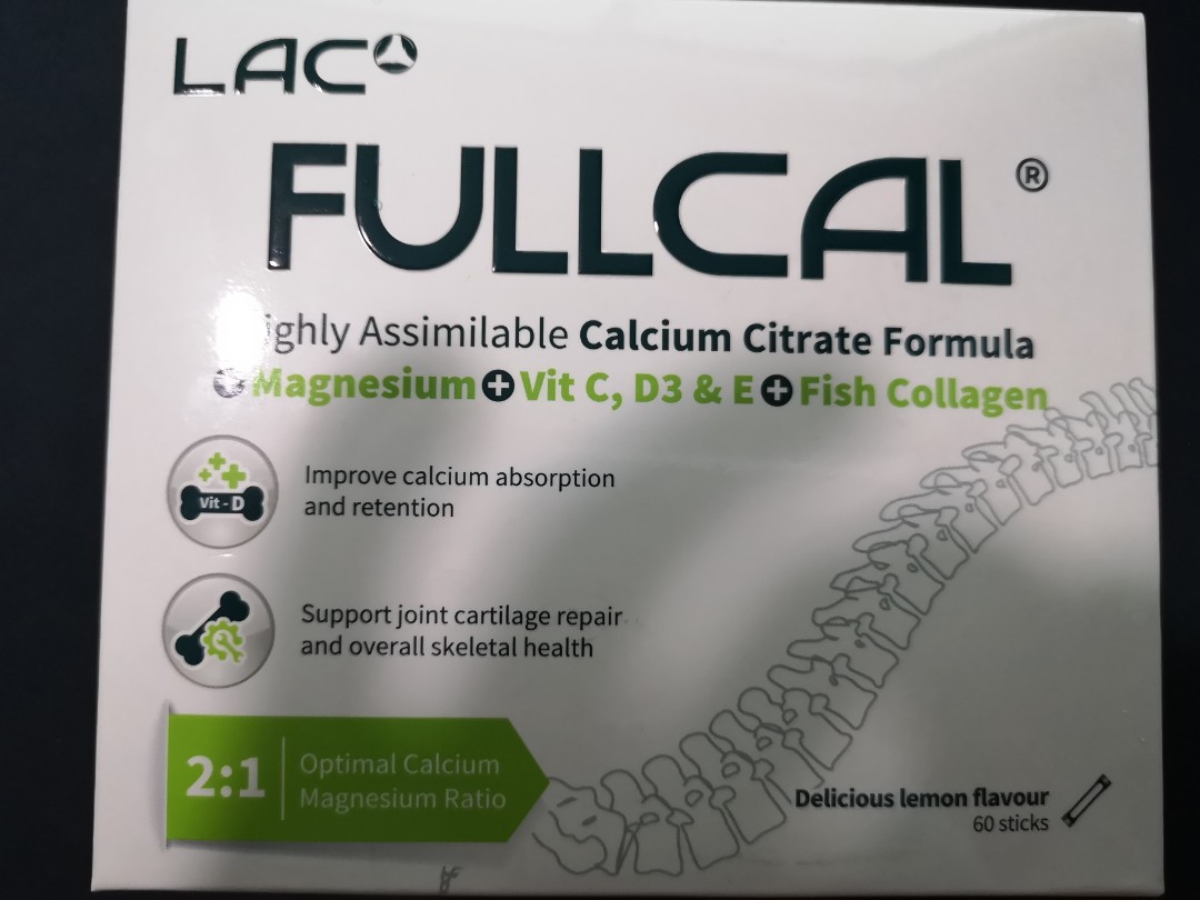 FULLCAL Calcium Citrate Formula (60+56 sticks), Health & Nutrition ...