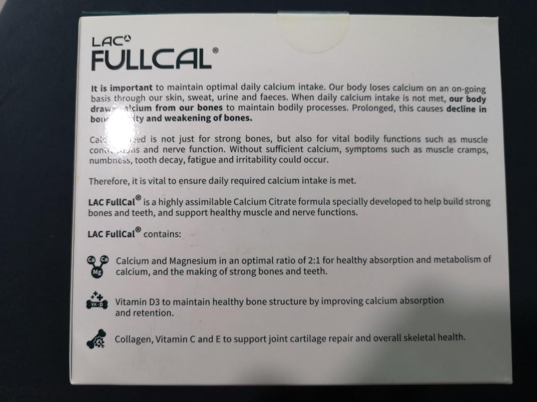 FULLCAL Calcium Citrate Formula (60+56 sticks), Health & Nutrition ...