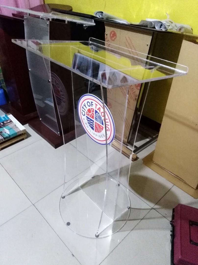 Lectern Podium Acrylic Rostrum Pulpit, Furniture & Home Living, Office ...