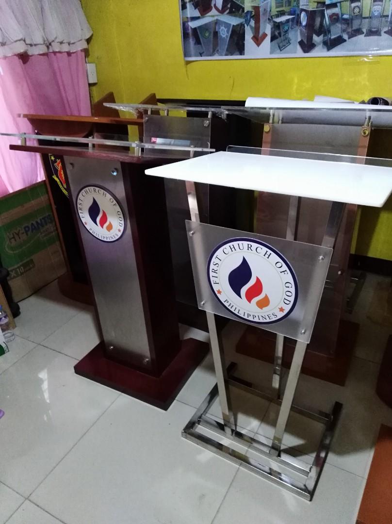 Lectern Podium Acrylic Rostrum Pulpit, Furniture & Home Living, Office ...
