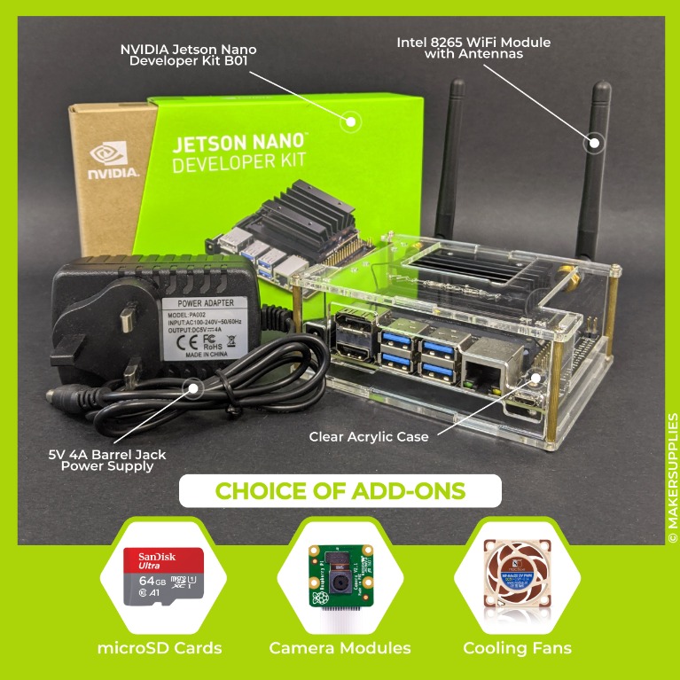 NVIDIA Jetson Nano Developer Kit Ultimate Bundle B01 with Acrylic Case ...