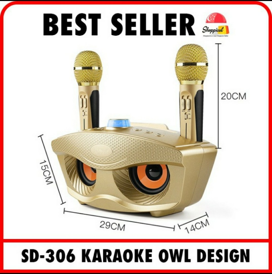 Delivery available tomorrow! Hot Black Owl karaoke system with dual ...