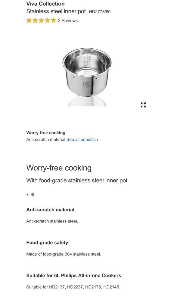 Philips BN Stainless steel inner pot -PPC replacement, Furniture & Home ...