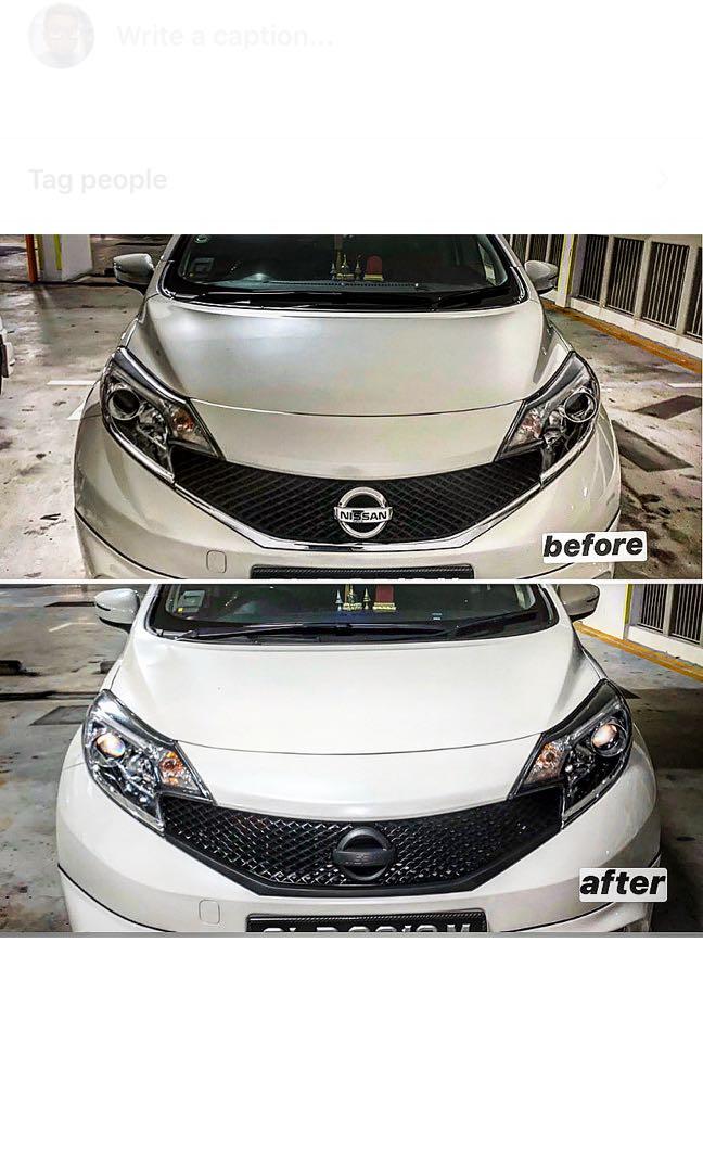 Plastidip Dechrome Nissan Note front grille and emblem, Car Accessories ...