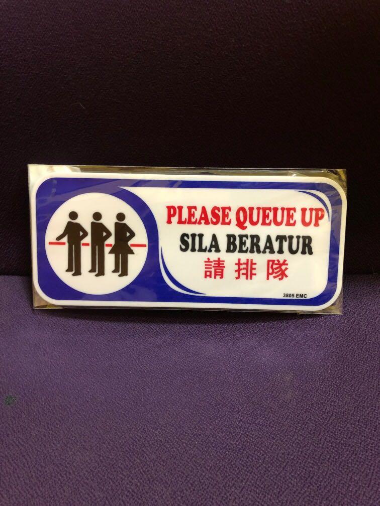 Queue Up sign, Hobbies & Toys, Stationery & Craft, Occasions & Party ...