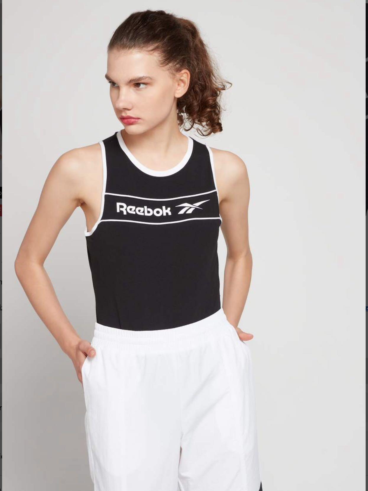 Reebok Classics Linear Bodysuit in Black, Women's Fashion, Tops ...