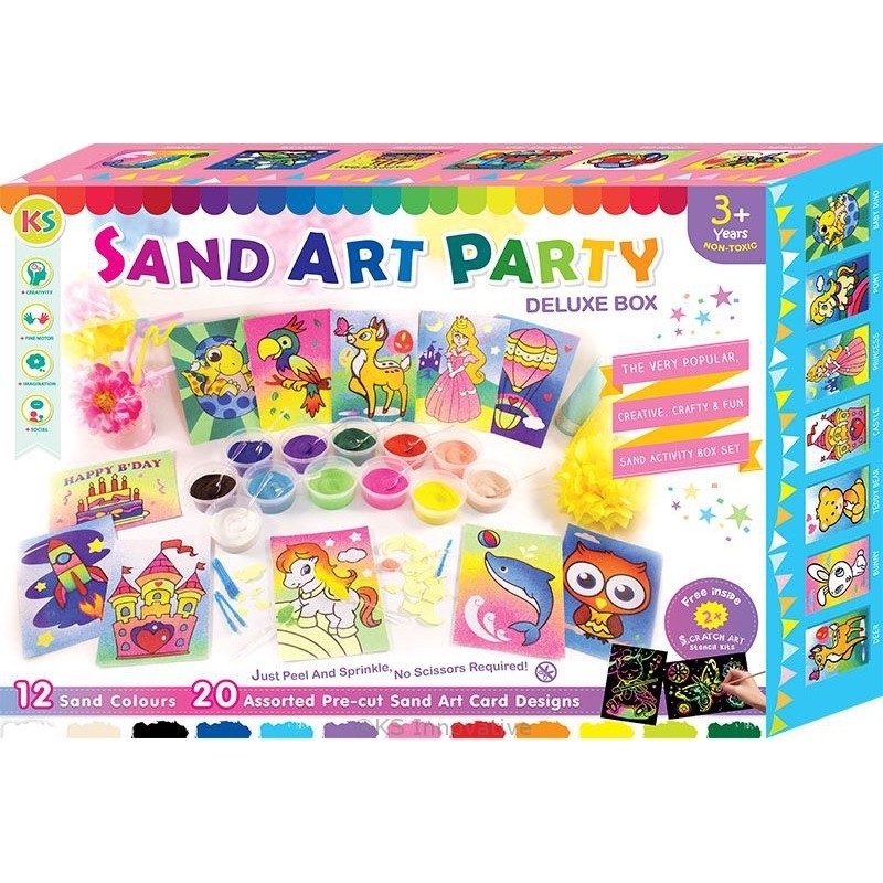 Sand Art Box Kit Party Pack Coloring Pasir Mewarna, Hobbies & Toys ...