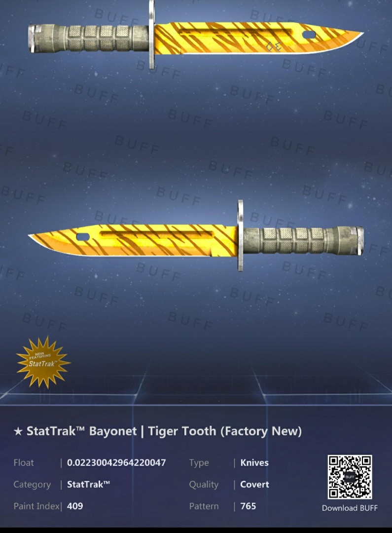 STATRACK BAYONET TIGER TOOTH (FN), Toys & Games, Video Gaming, In-Game ...