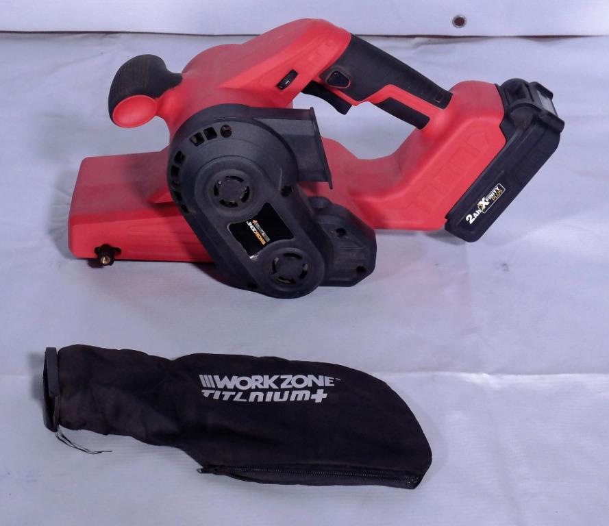 WORKZONE TITANIUM + XFINITY LI-ION 20V CORDLESS BELT SANDER, Commercial ...