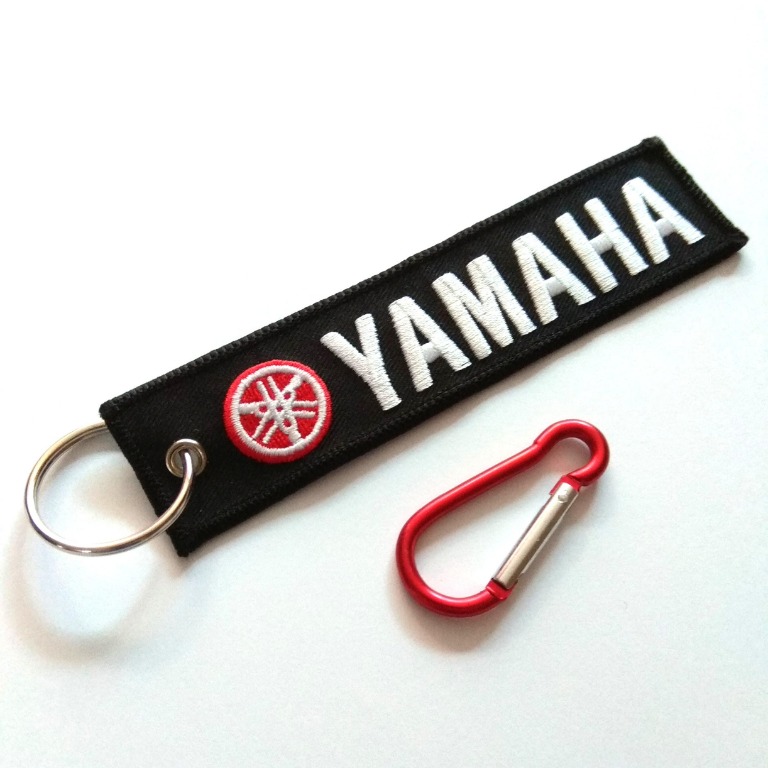 Yamaha Motorbike Logo Black Embroidered Keychain, Motorcycles ...