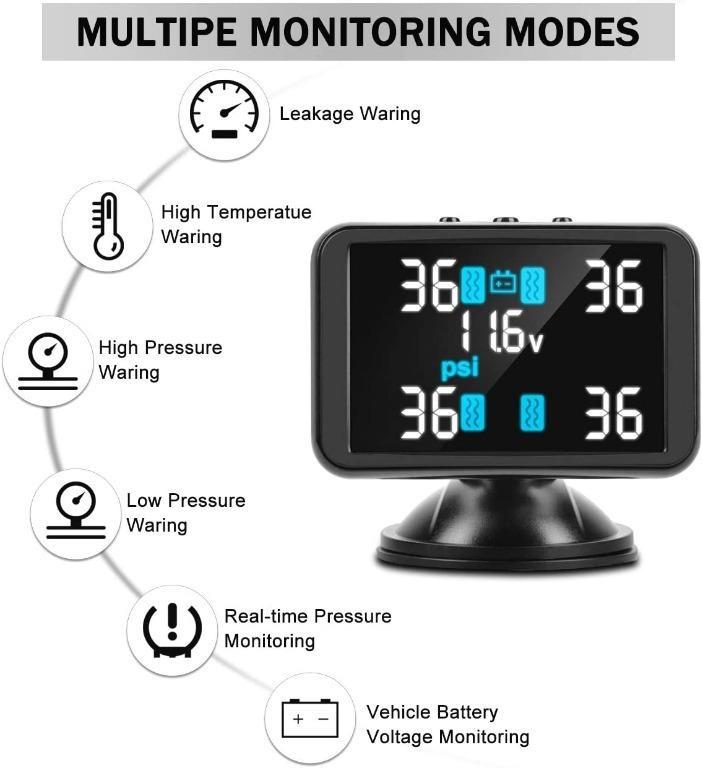 7110) Tymate TPMS Wireless Monitoring System, 3.7inch LCD Screen ...