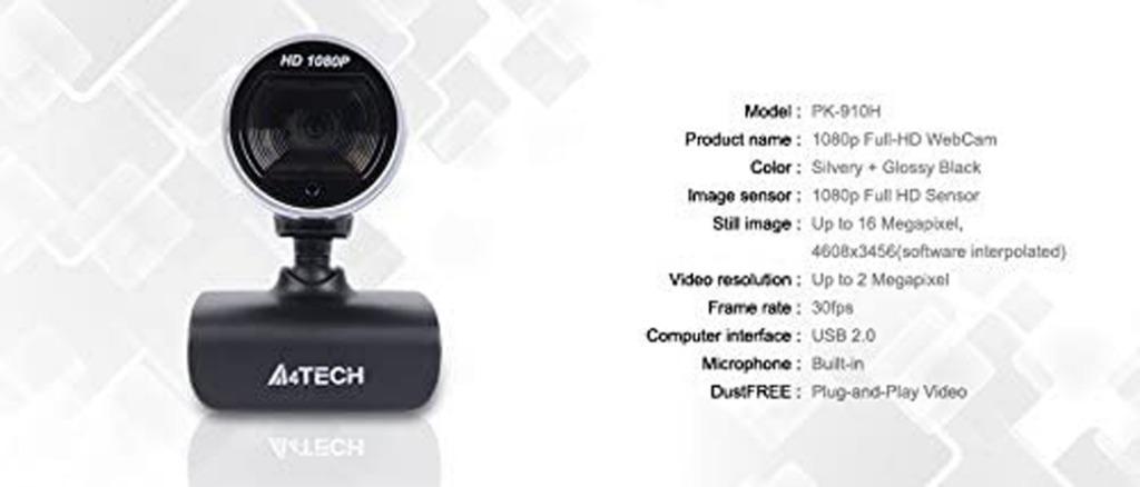 A4TECH WEBCAM 720 HD WEBCAM, PK-910P Black, Computers & Tech, Parts ...
