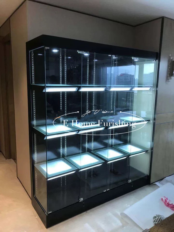 Adjustable shelves display cabinet, Furniture & Home Living, Furniture ...