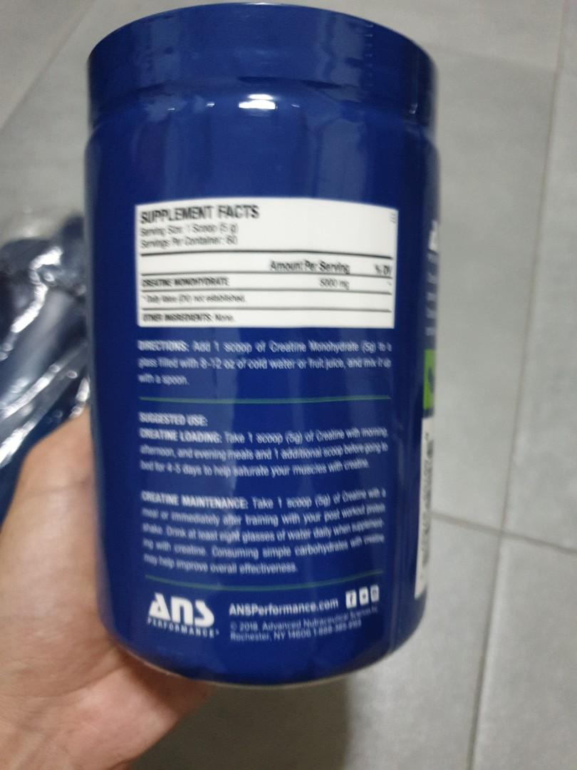 ANS Performance Creatine Monohydrate, Health & Nutrition, Health ...